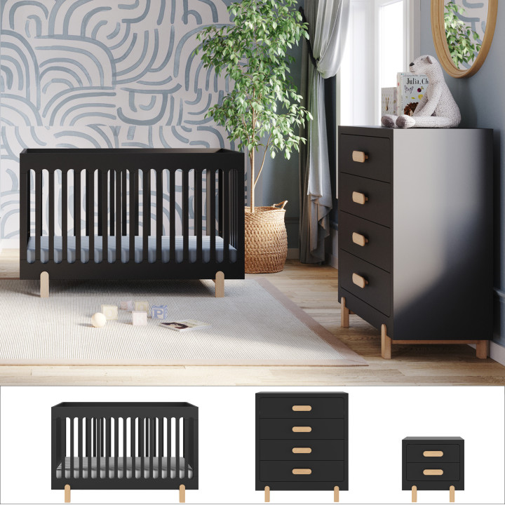 Park Heights 3 Piece Nursery Set with Chest Nightstand